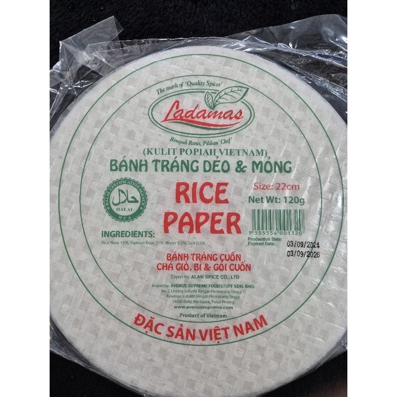 Rice Paper kulit popiah vietnam 120gm x 22cm | Shopee Malaysia