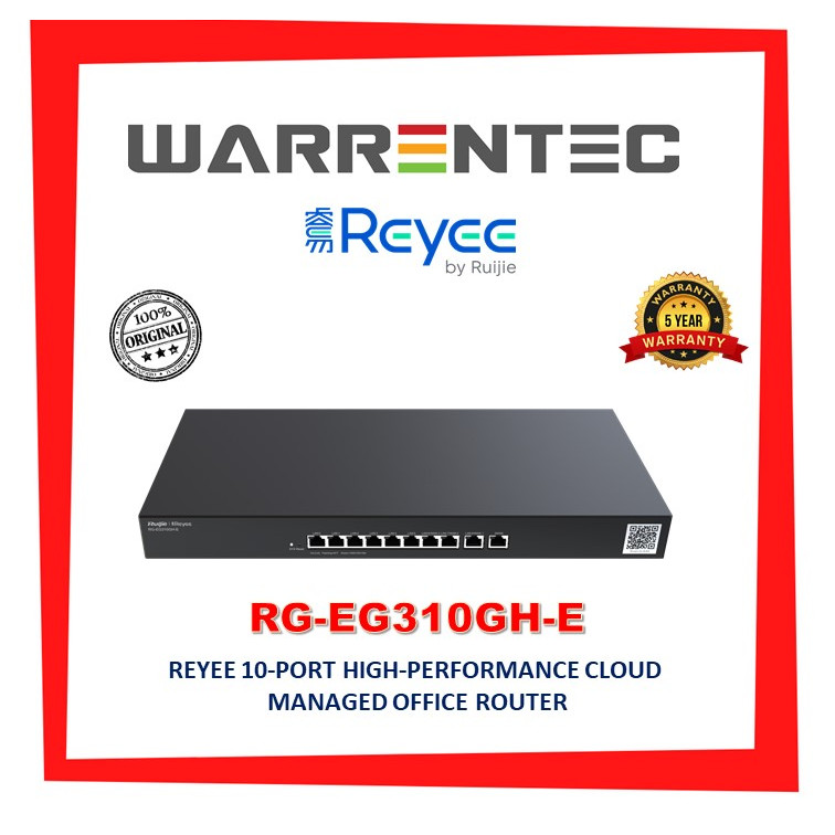 REYEE RG-EG310GH-E REYEE 10-PORT HIGH-PERFORMANCE CLOUD MANAGED OFFICE ROUTER | Shopee Malaysia