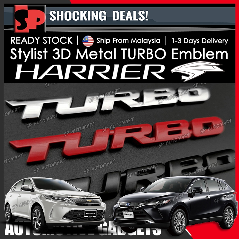 Toyota Harrier Stylist 3D Metal TURBO Emblem Car Emblem | Shopee Malaysia