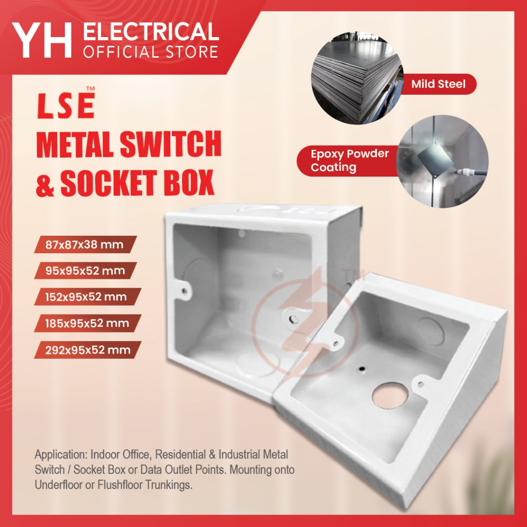 LSE 3x3 / 3x7 / 3x10 / 3x6 METAL FLAT & ANGLE SWITCH & SOCKET BOX ...