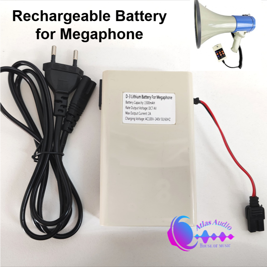 Megaphone/ Hailer Rechargeable Lithium Battery DC 7.4V 1500mah | Shopee ...