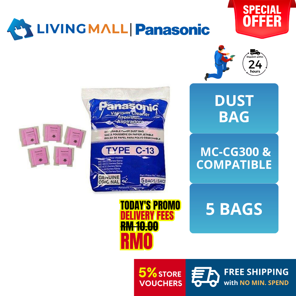 [𝐅𝐑𝐄𝐄 𝐃𝐄𝐋𝐈𝐕𝐄𝐑𝐘] PANASONIC Type C-13 Vacuum Bags MC-CG3300/MC-CG3900/MC ...