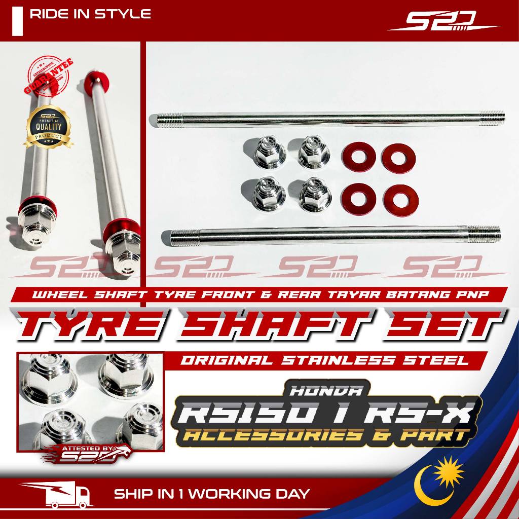 Tyre Shaft Set RS150 RS-X 150 WINNER X Stainless Steel Quality Silver ...