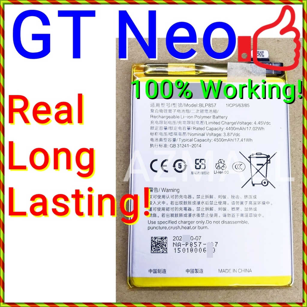 (50W Fast Charge) NEW ORI Long Lasting Stable Battery BLP857 for Realme ...