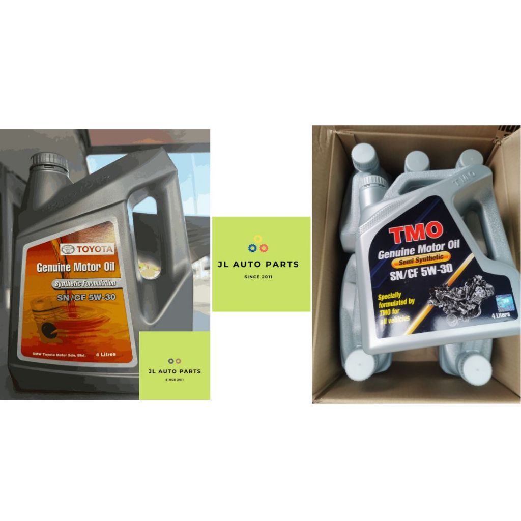 TOYOTA/TOYOTA MOTOR OIL (TMO) SEMI SYNTHETIC ENGINE OIL SN/CF 5W30 4L ...