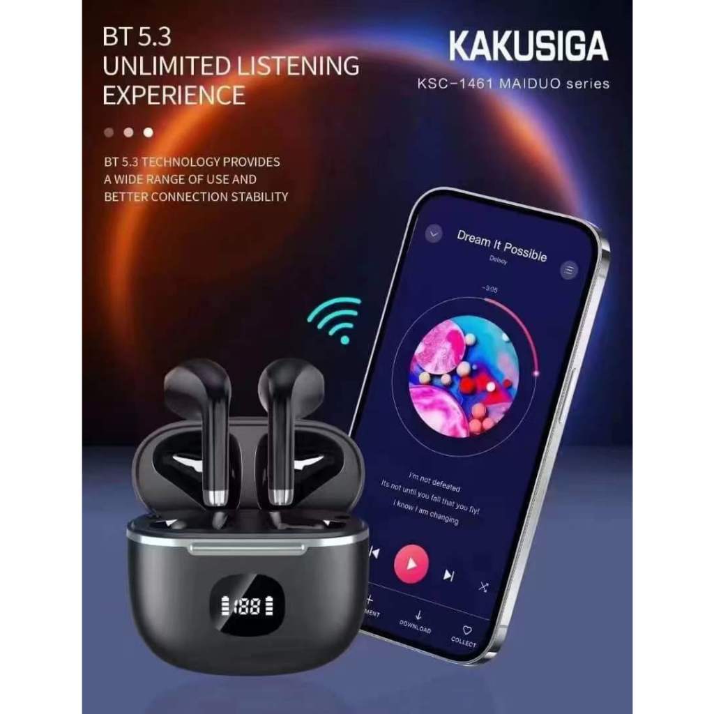 KAKUSIGA KSC-1461 TWS Wireless Bluetooth V5.3 Earbuds Stereo Headset ...