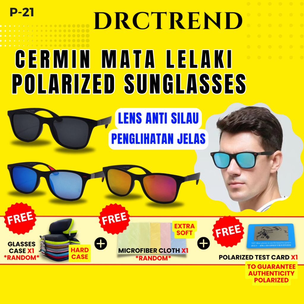 Polarized Men Women Sunglasses Driving Cermin Mata Square Sports Spek Mata Outdoor Goggle UV400 ...