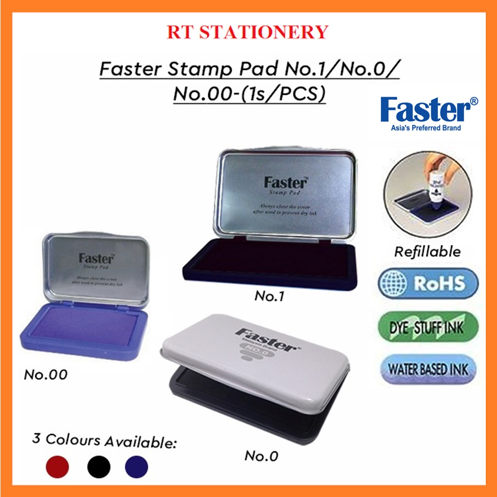 Faster Stamp Pad/ Refillable Inkpad No.0 / No.00 / No.1 | Shopee Malaysia