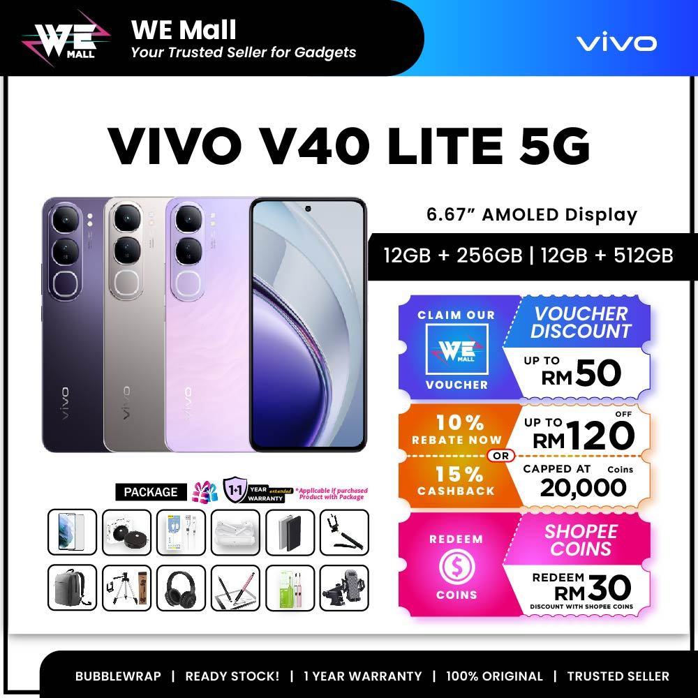VIVO V40 LITE 5G [12GB RAM 512GB ROM] - Original Vivo Malaysia | Shopee Malaysia