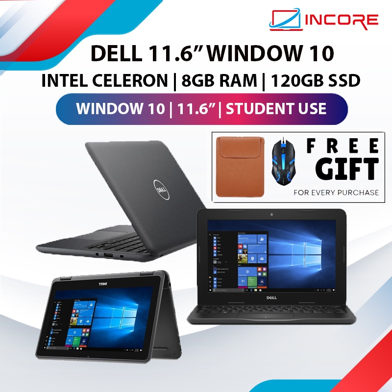 (Windows 10) Dell 11.6" Laptop - Intel Celeron / 8GB / 120GB SSD Budget ...