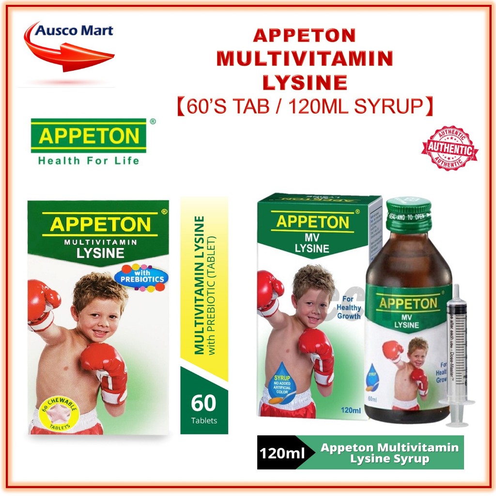 APPETON MULTI VITAMIN LYSINE 【60’s TABLET / 120ML SYRUP】 | Shopee Malaysia