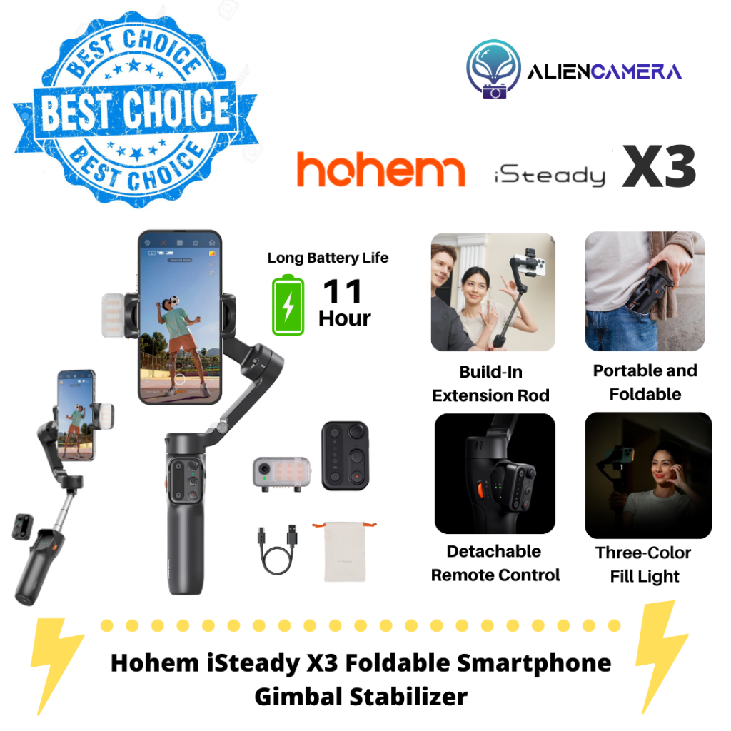 Hohem iSteady X3/ V3/ XE Foldable 3 Axis Smartphone Gimbal Stabilizer ...