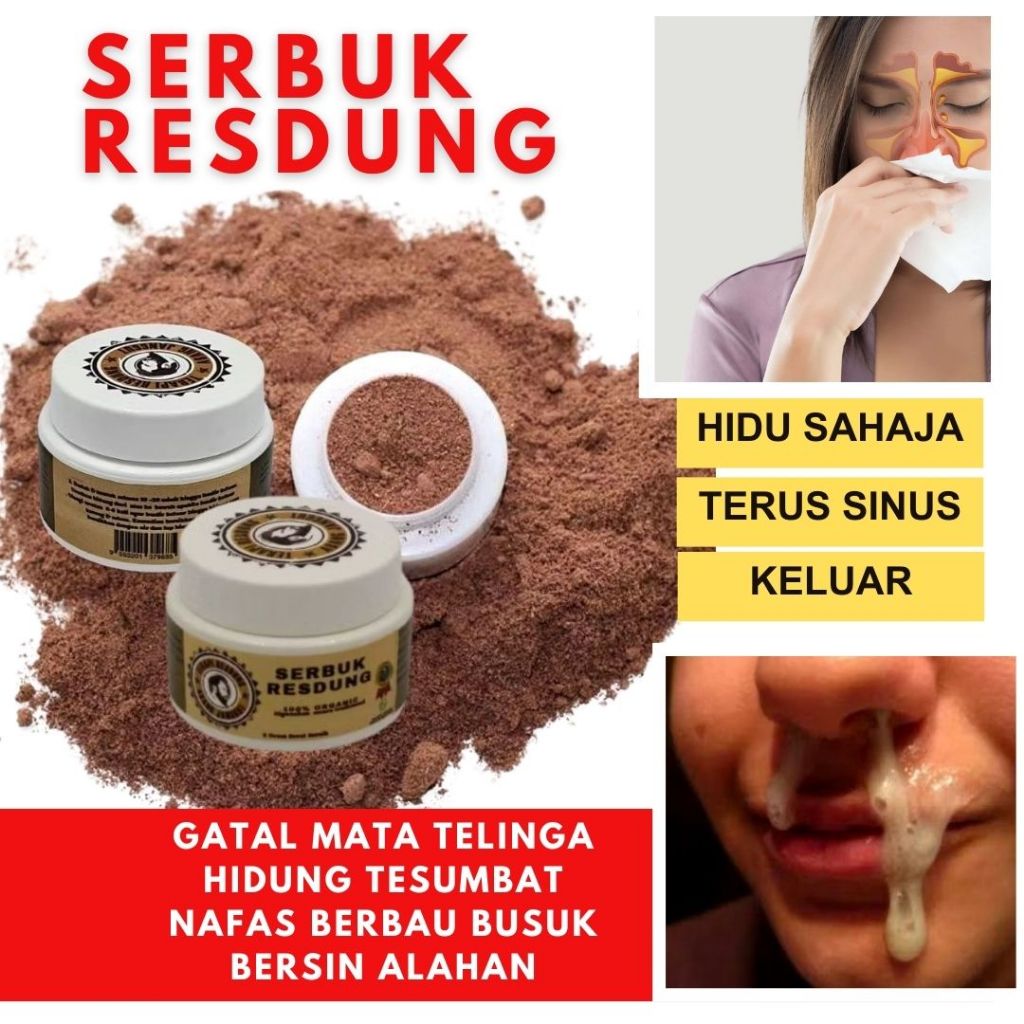 Penawar Resdung Sinus Ubat Serbuk Gatal Hidung Nafas Berbau Bersin ...