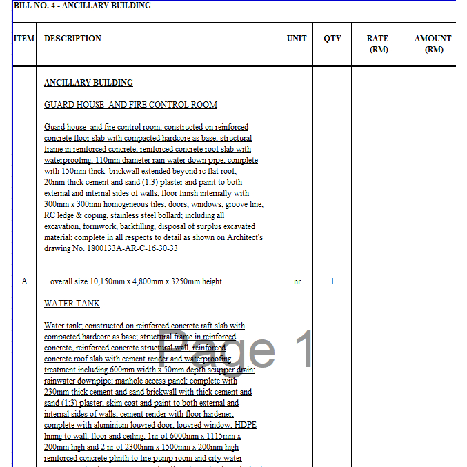 🔥Ancillary Building Bill of Quantities (BOQ) Editable Excel Sheets🔥 ...