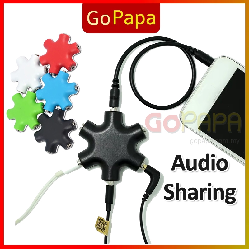 1-to-5 3.5mm Audio Splitter Snowflake Shaped 5-way Aux Sharing Headset ...