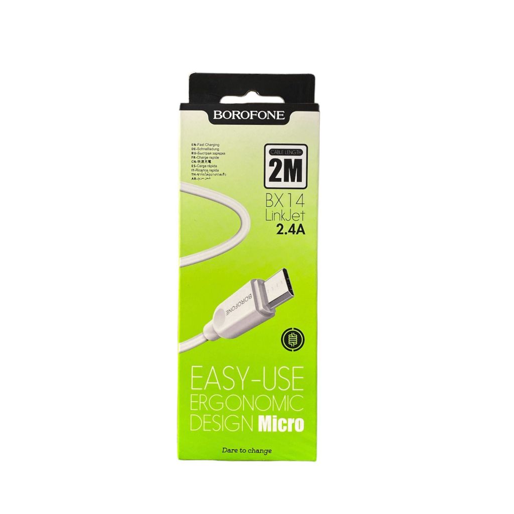 BOROFONE BX14 LINKJET USB CABLE MICRO WHITE (L=2M) | Shopee Malaysia