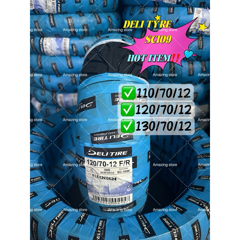 🔥ORIGINAL DELI TYRE HOT ITEM‼️SC109 12INCH🔥TUBELESS | Shopee Malaysia