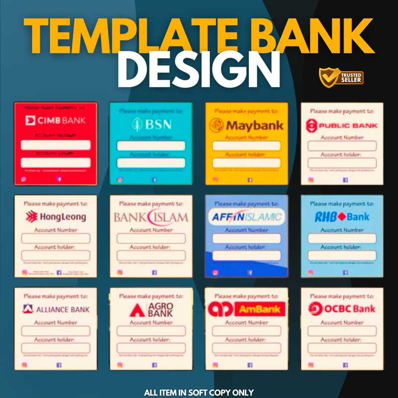 [SOFT COPY] TEMPLATE BANK | LETAK NAMA & NO ACCOUNT | PILIH TEMPLATE ...