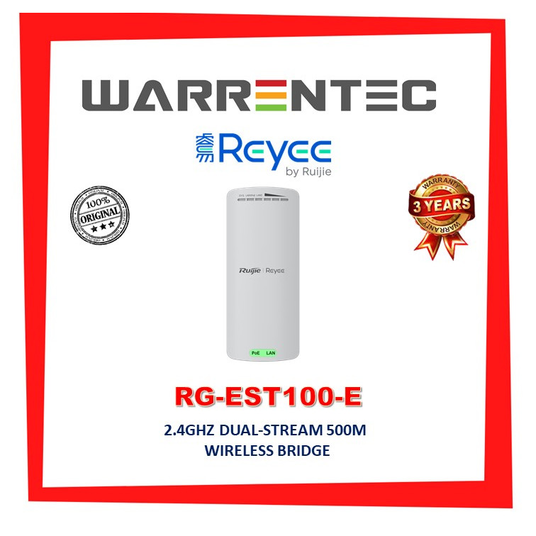 REYEE RG-EST100-E 2.4GHZ DUAL-STREAM 500M WIRELESS BRIDGE | Shopee Malaysia