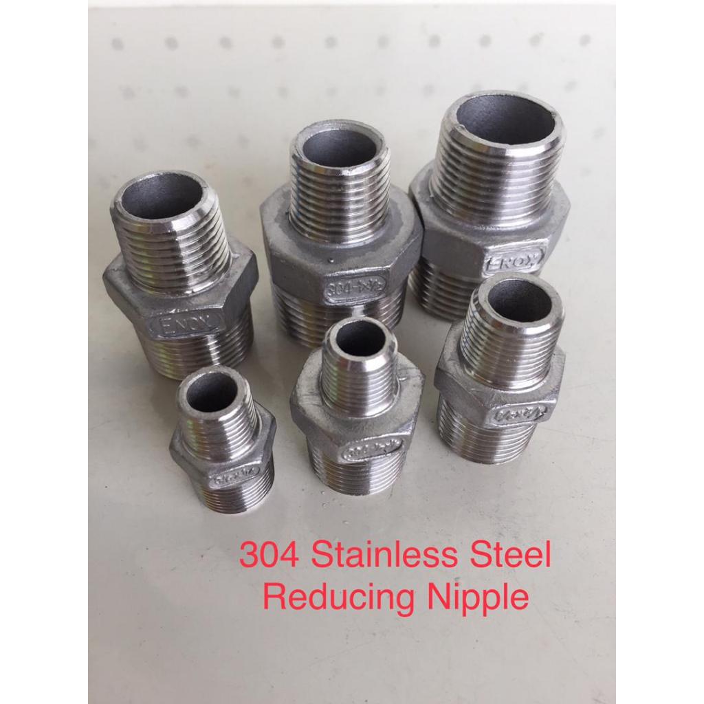 SUS304 Stainless Steel Reducing Nipple 1/4" 3/8" 1/2" 3/4" 1" S/S ...
