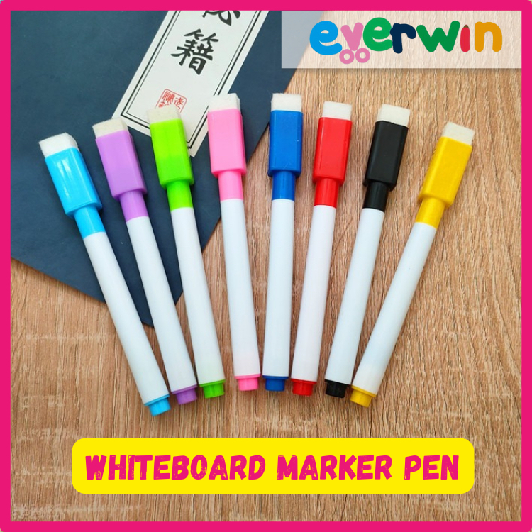 【EWW】Mini White Board Marker Pen with Eraser Non Magnetic Pen Marker ...