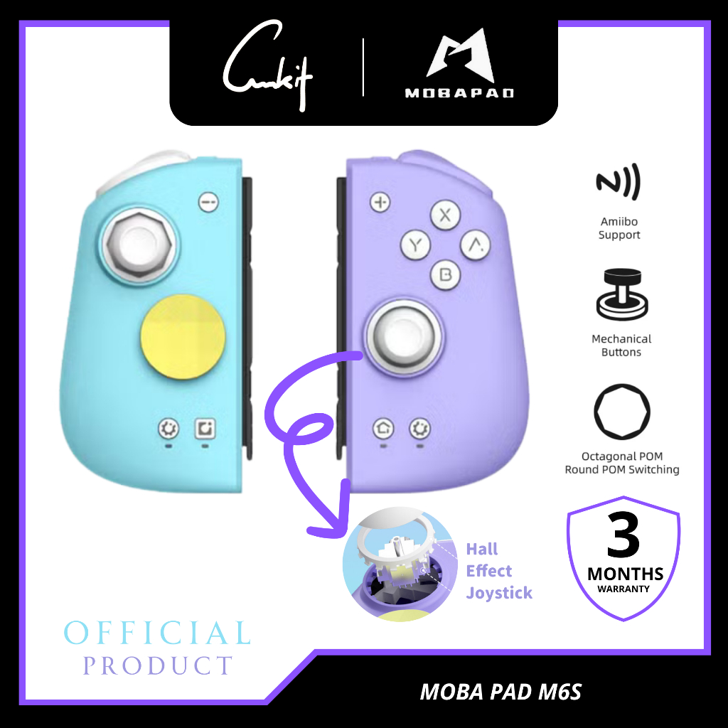 2025 SALE 】MOBAPAD M6S Joycons Nintendo Switch Controller Hall Effect ...