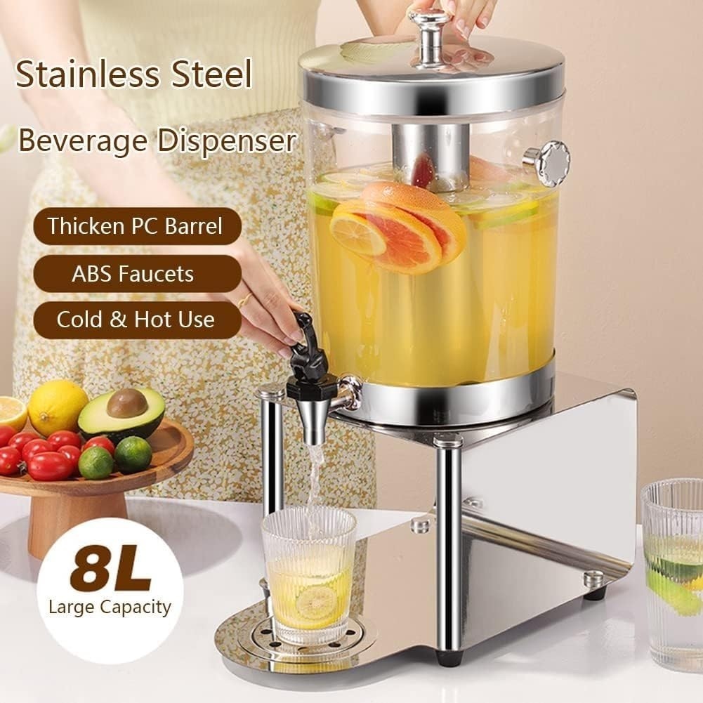8L VIP STAINLESS STEEL JUICE DISPENSER WITH ICE CHAMBER JUICER tong air ...