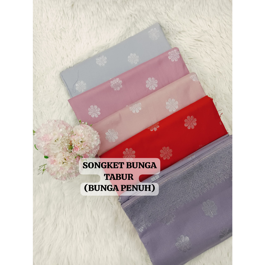 SONGKET BUNGA TABUR KAIN SEPASANG (BUNGA PENUH) | Shopee Malaysia