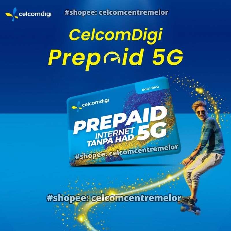 CELCOM PREPAID EDISI BIRU UNLIMITED DATA 5G (simkad sahaja) | Shopee Malaysia