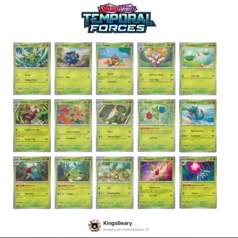 Temporal Forces | Grass type Pokemon Common / Uncommon Card | Pokemon ...