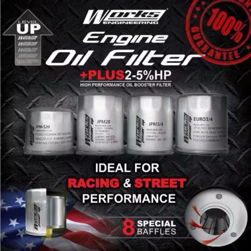 High Flow Engine Oil Filter Booster Works Engineering Genuine ...