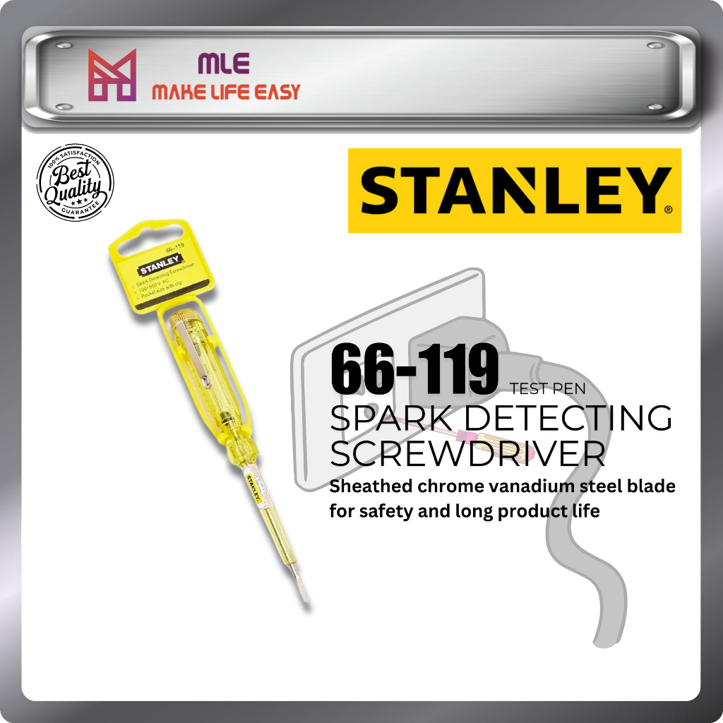 STANLEY TEST PEN 66-119 SPARK DETECTING SCREWDRIVER 100-500V POCKET ...