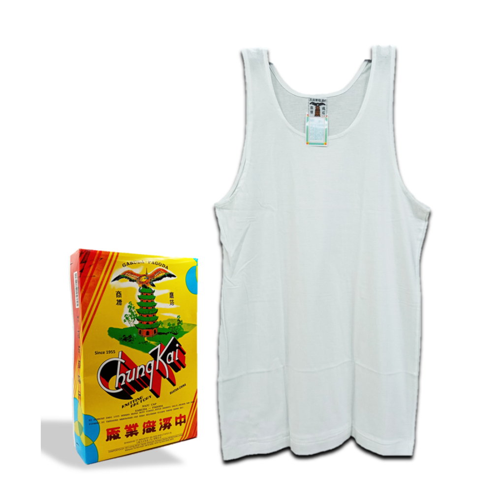 SINGLET PUTIH PAGODA CHUNGKAI SINGLE LELAKI PUTIH MURAH SINGLET SOFT ...