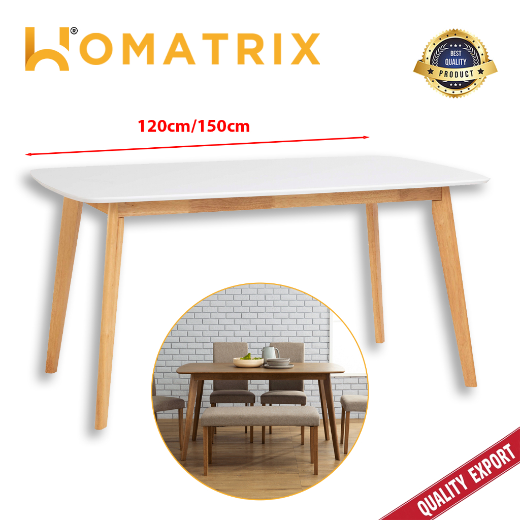 HOMATRIX Wooden Dining Table Set Rectangle Scandinavian 4 Seater 6 ...