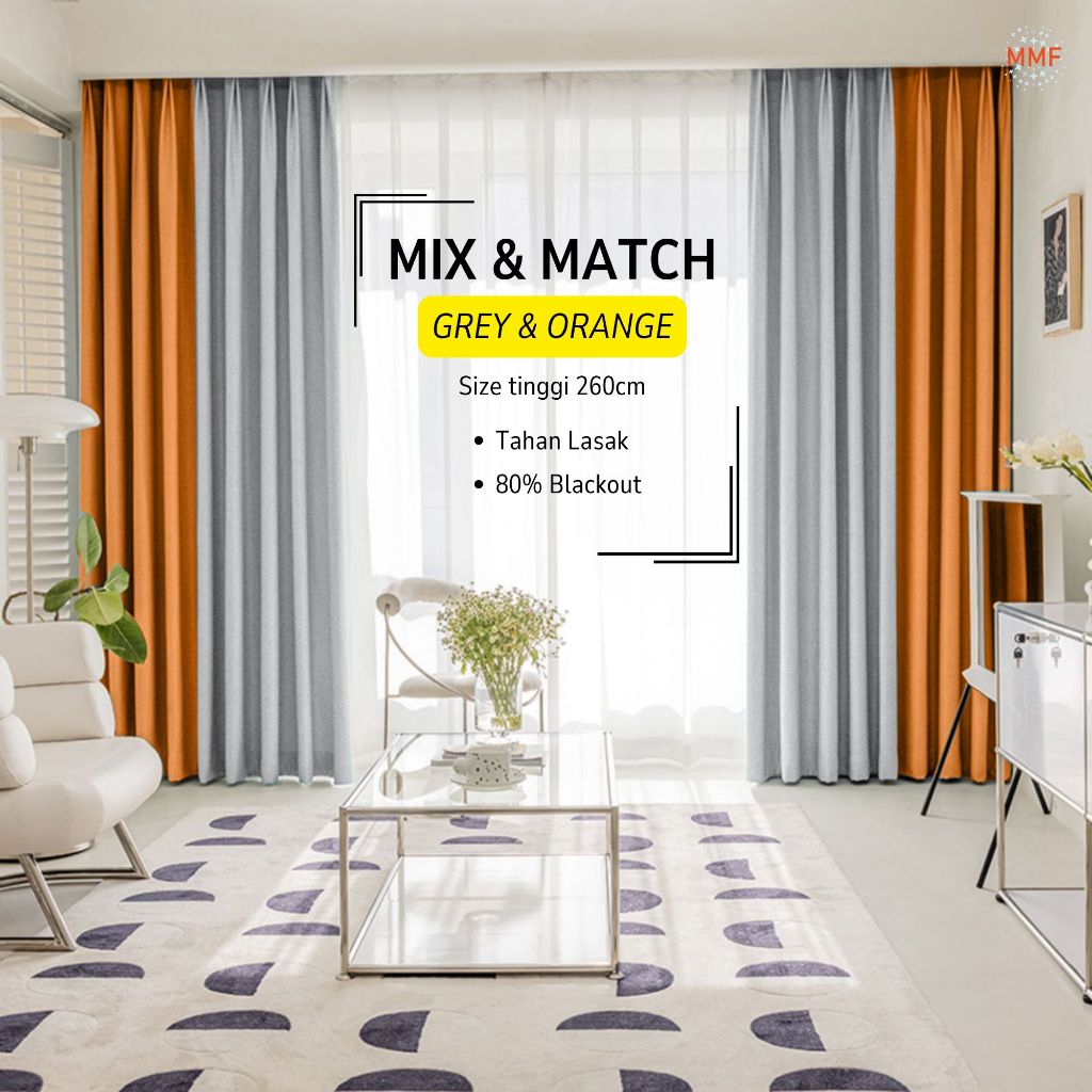 READY STOCK Langsir Curtain 80% Blackout Langsir Pintu Sliding Curtain ...