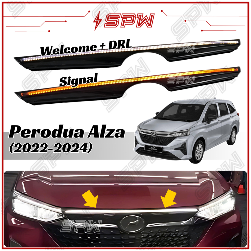 Perodua Alza (2022-2025) Front Grill LED Front Bonnet Daylight DRL ...