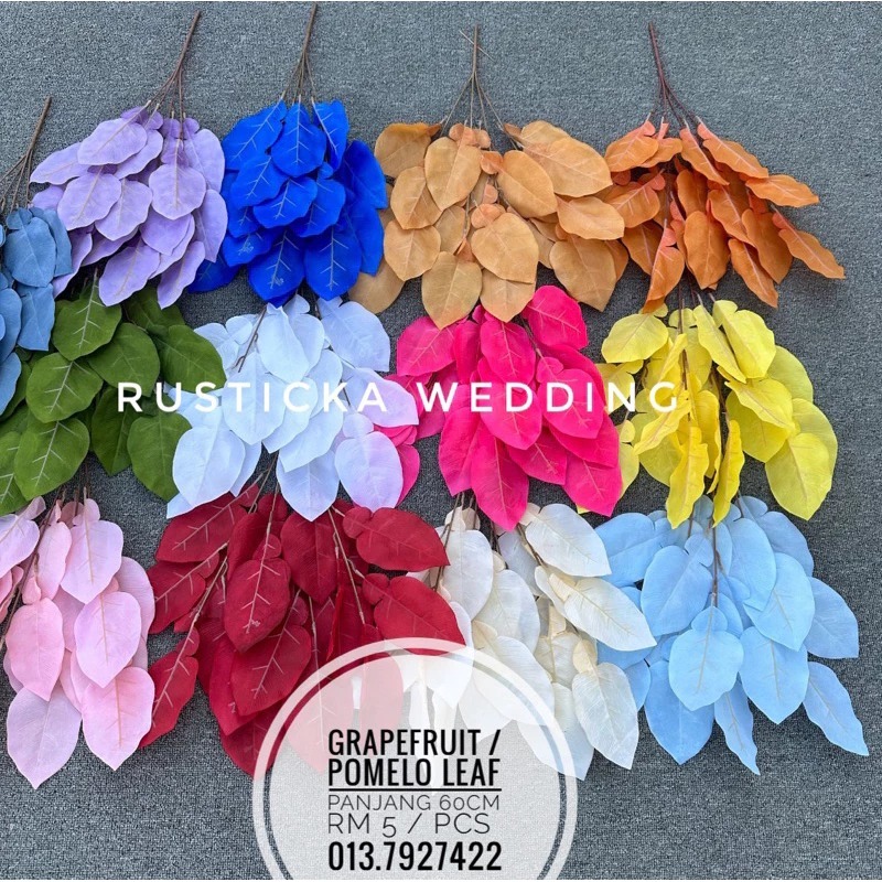 Grapefruit / Pomelo Leaf Artificial Plant Leaves Leaf Daun Hiasan ...