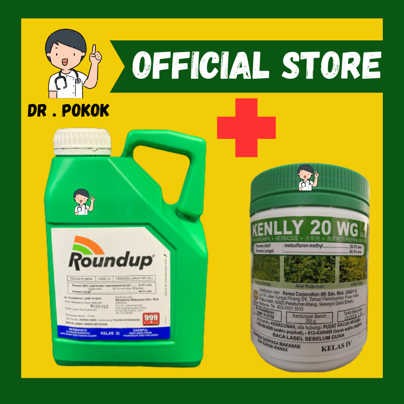 4L Roundup+ 250G KENLLY 20WG (1 SET PACKAGE) RACUN RUMPUT KEMATIAN ...