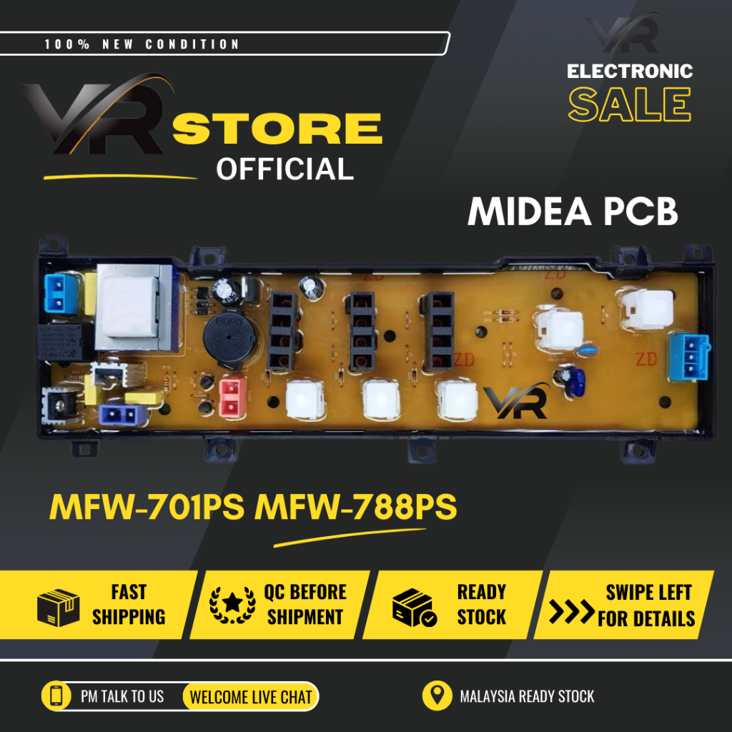 MIDEA Washing Machine PCB Board / Papan PCB Mesin Basuh MFW-701PS MFW ...