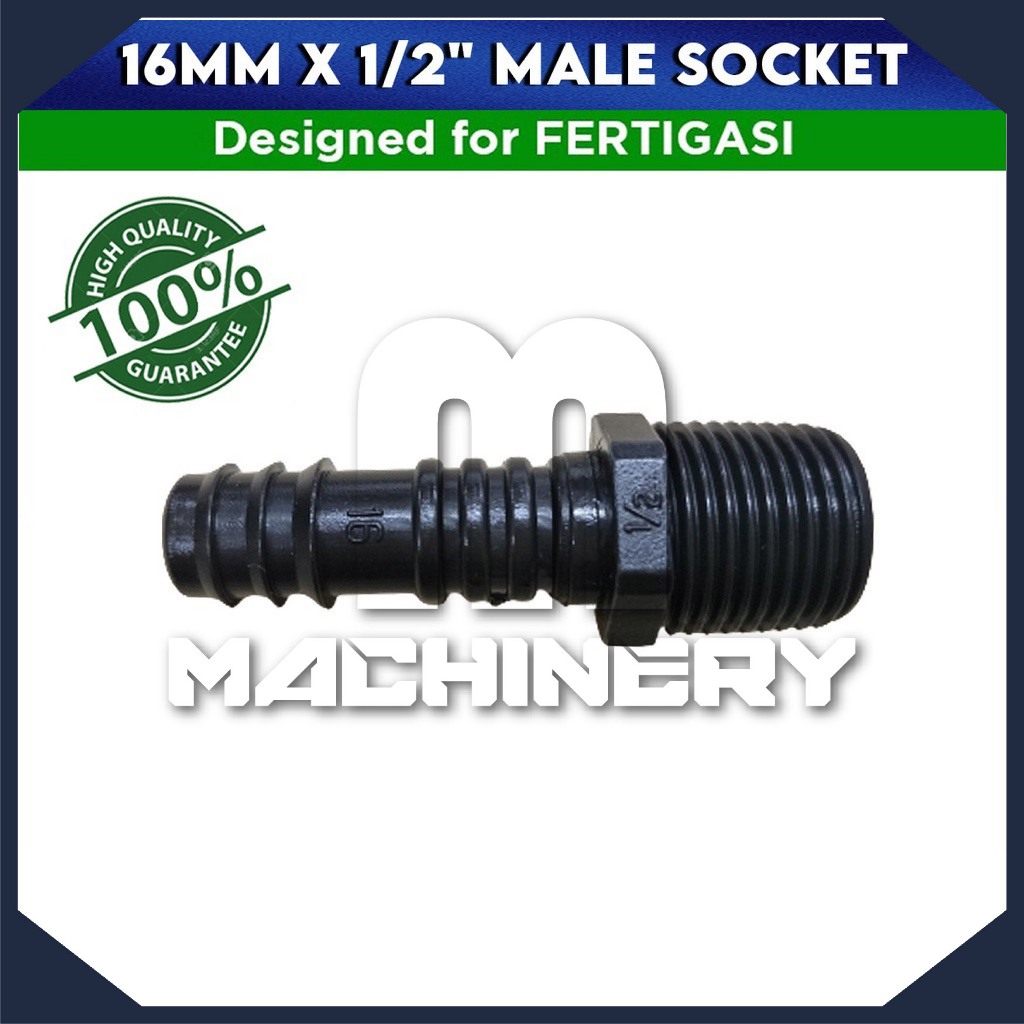 M.Machinery 16mm X 1/2" Male Threaded Director Irrigation Hose Pipe ...