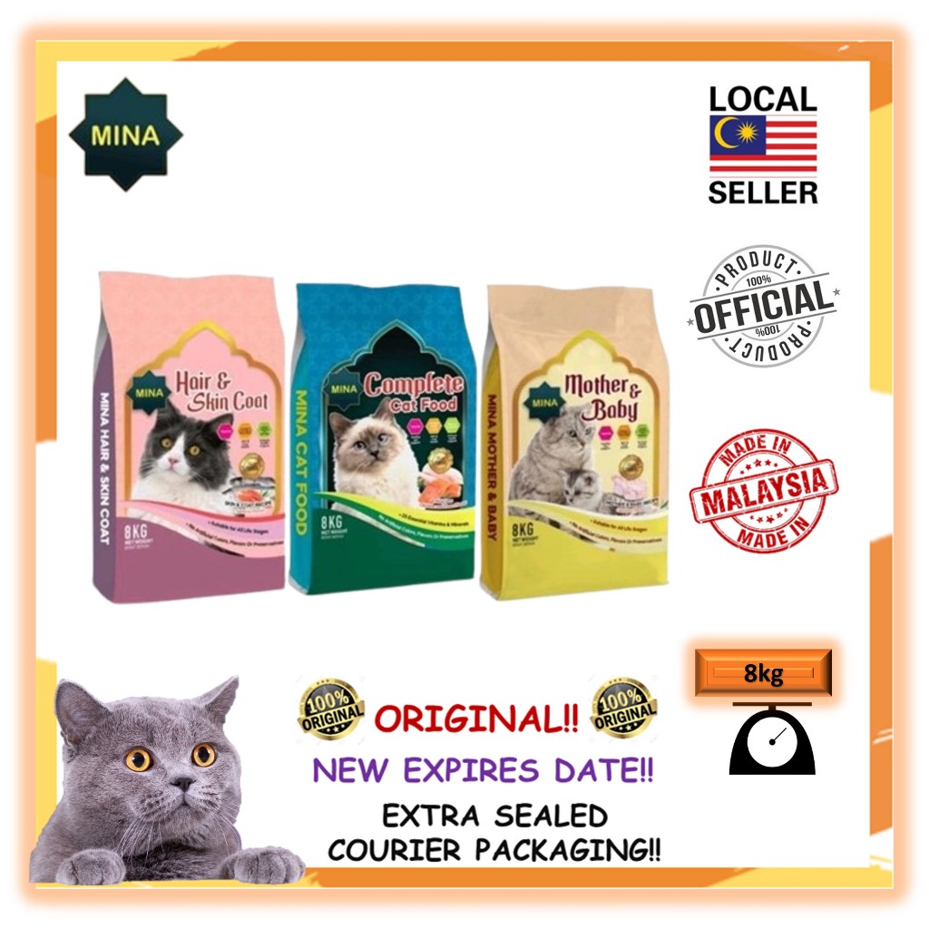 🌟100% ORIGINAL🌟Mina Cat Food All Flavor 8kg | Shopee Malaysia