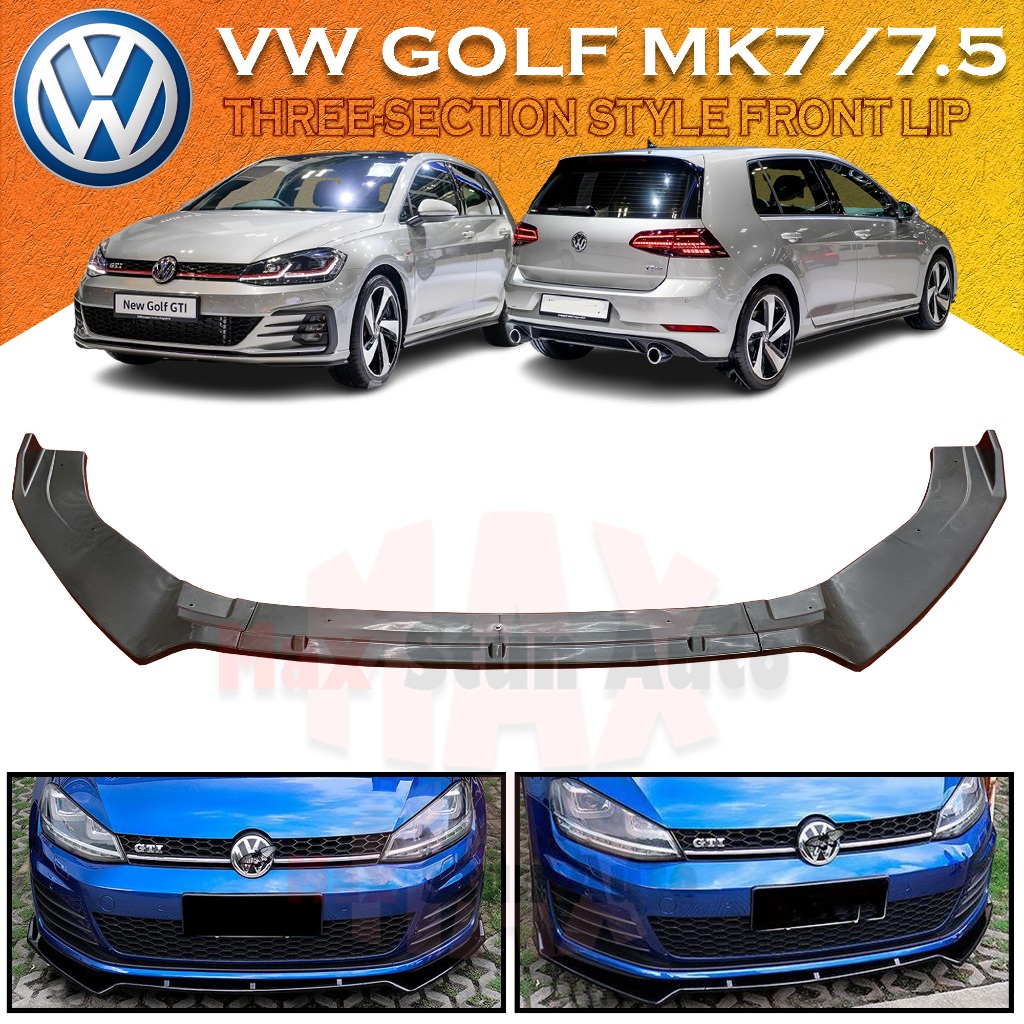 VOLKSWAGEN GOLF MK7 MK7.5 R RLINE GTI THREE-SECTION FRONT LIP BUMPER ...