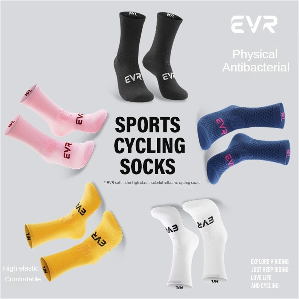 EVR High Elastic Reflective Cycling Socks 5A antibacterial | Shopee ...