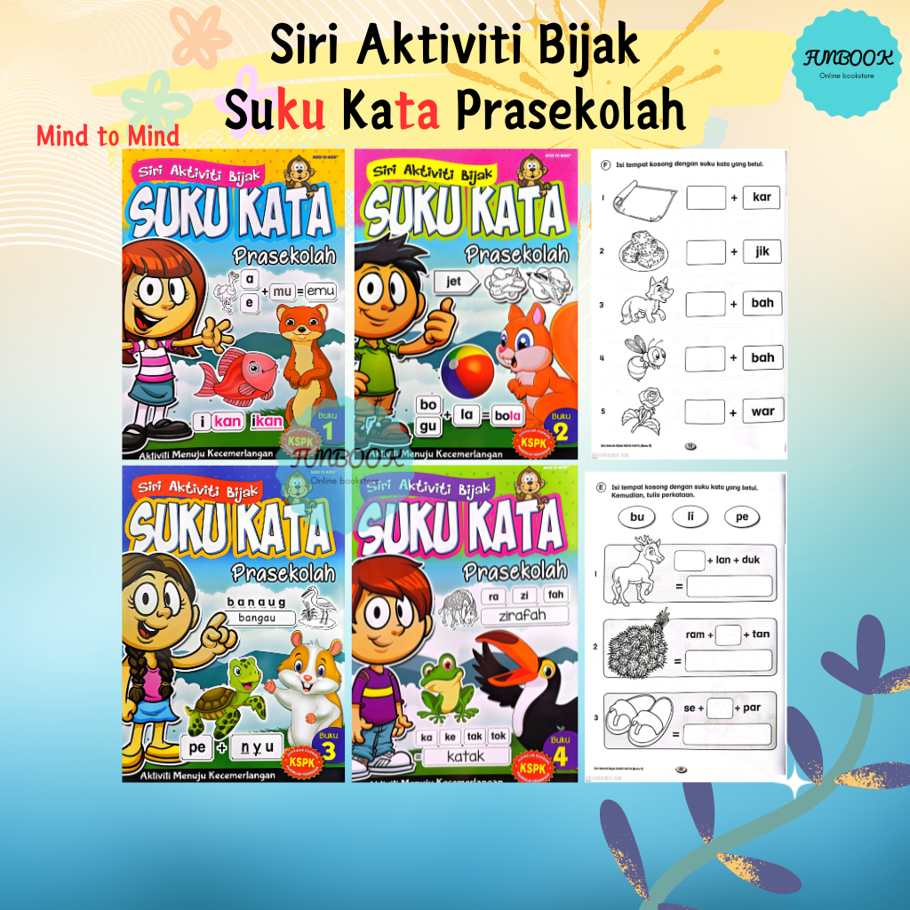 [FUNBOOK] Siri Aktiviti Bijak Suku Kata Prasekolah KSPK Latihan Tadika ...