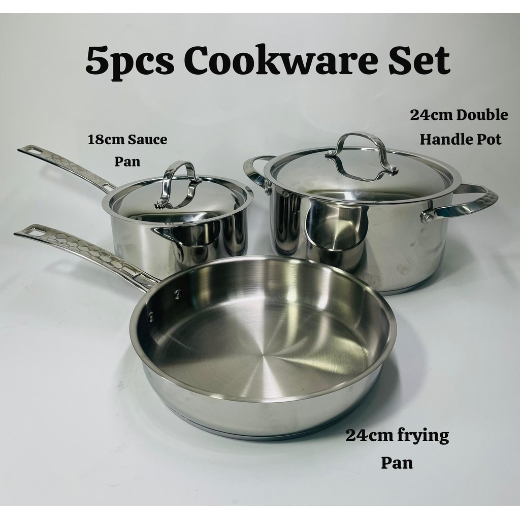 Stainless Steel Eagle 5pcs Cookware Set | Shopee Malaysia