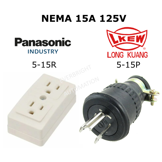 NEMA 5-15R 5-15P WK3004W LK7004 125V 15A Grounding Double Outlet ...