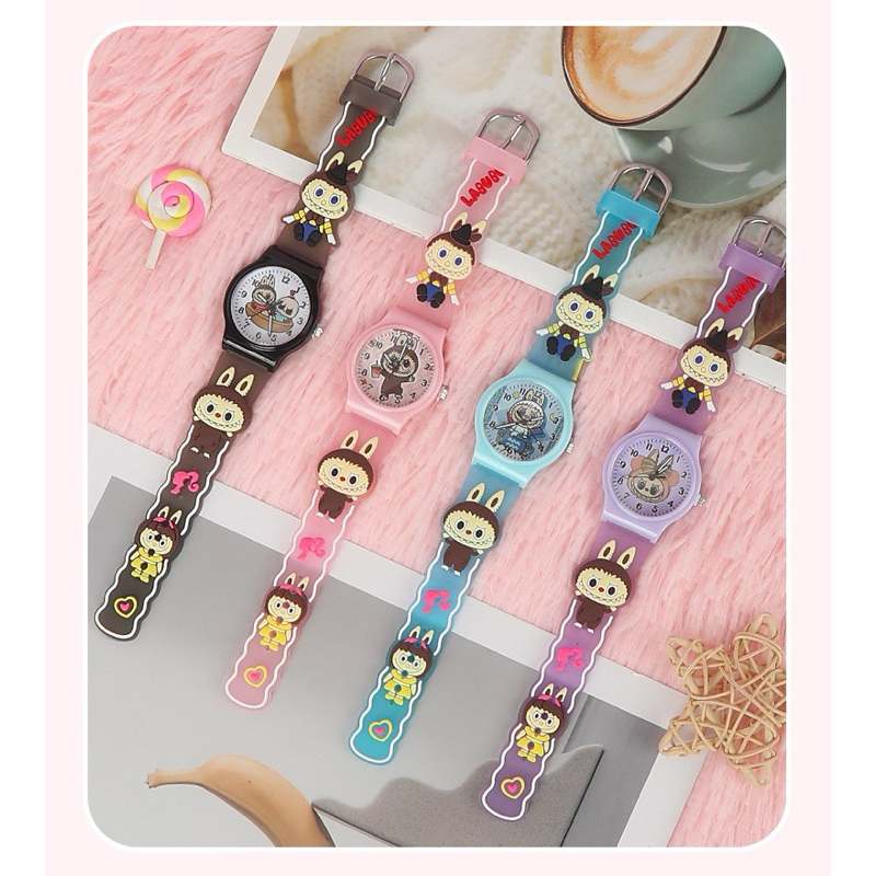 🇲🇾Ready Stock 🇲🇾New Labubu Watch Student Dopamine Quartz Watch Silicone ...