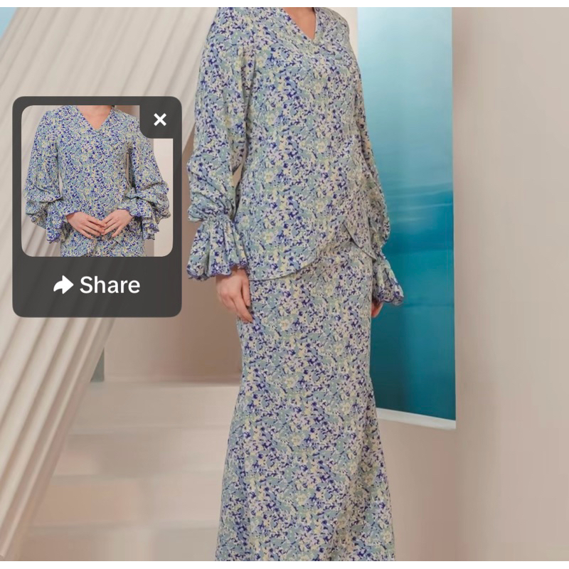 rico rinaldi kurung blue purple | Shopee Malaysia