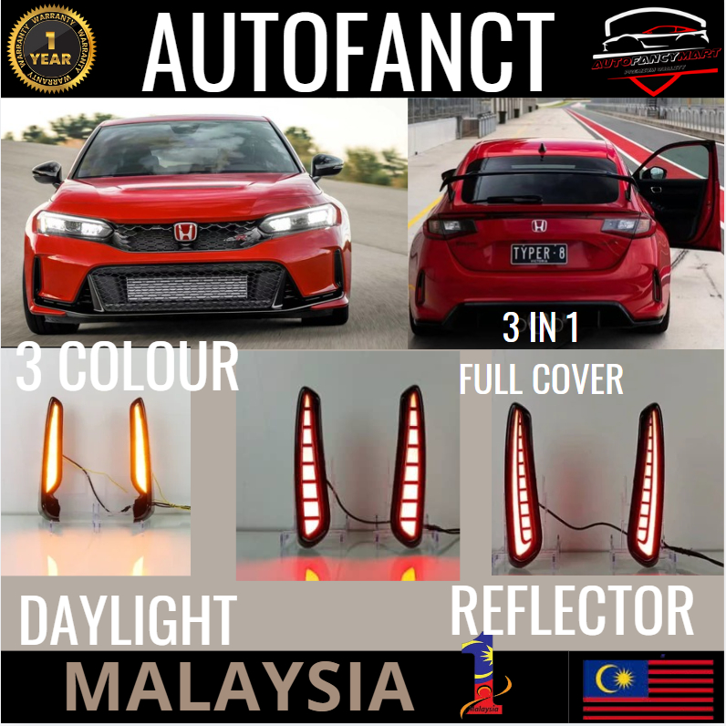 [ 1 PAIR ] HONDA CIVIC FE TYPE-R FRONT REAR BUMPER DAYLIGHT DRL ...