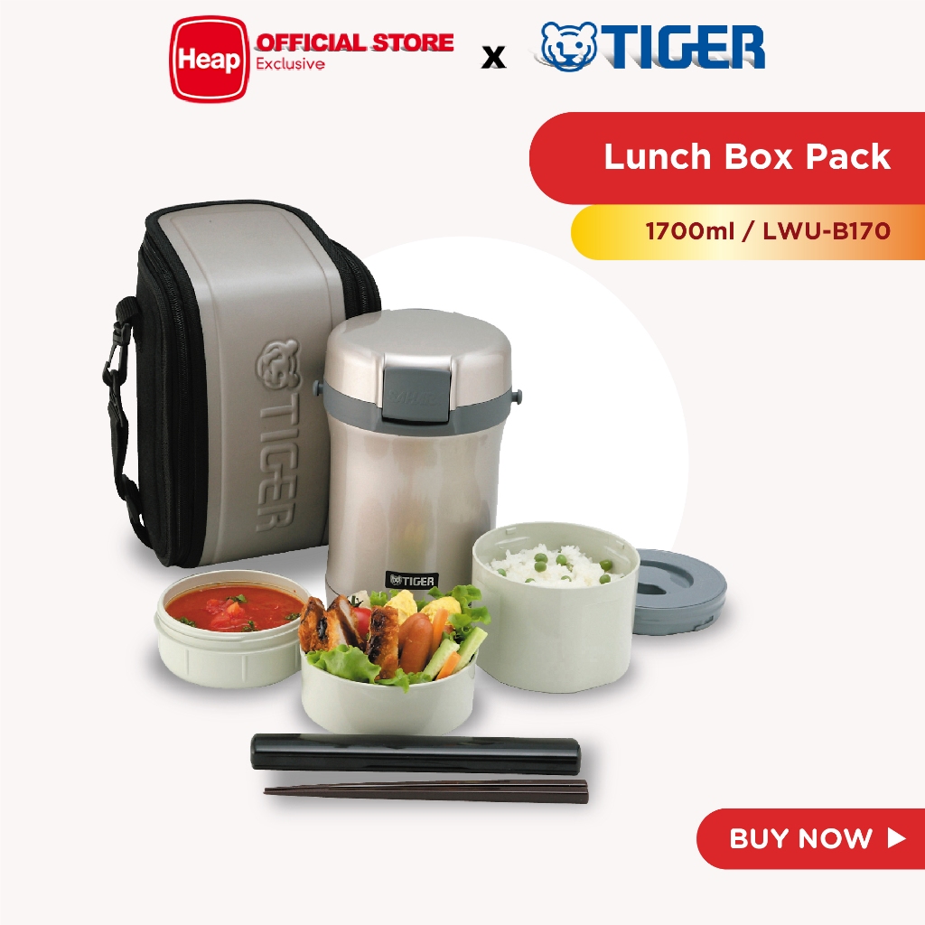 Tiger Brand Steel 3Layer Lunch Box With Chopstick & Bag - Silver ...